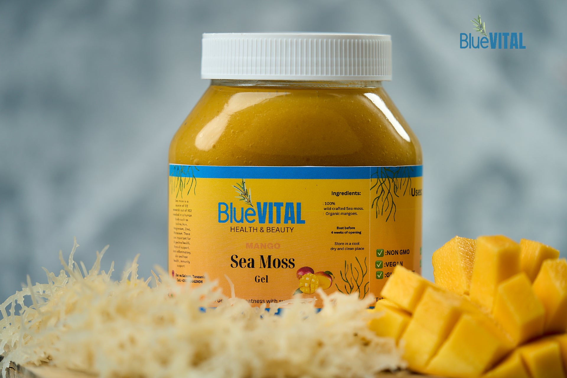 Mango - Tanzanian Sea Moss Gel 16 oz – Blue Vital USA (Tanzanian Seamoss)